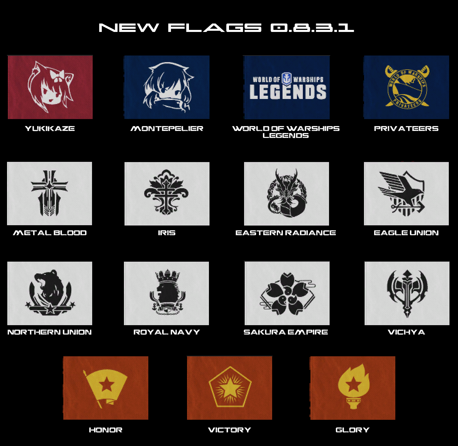 15 New Flags – 0.8.3.0 – WoWS - The Armored Patrol