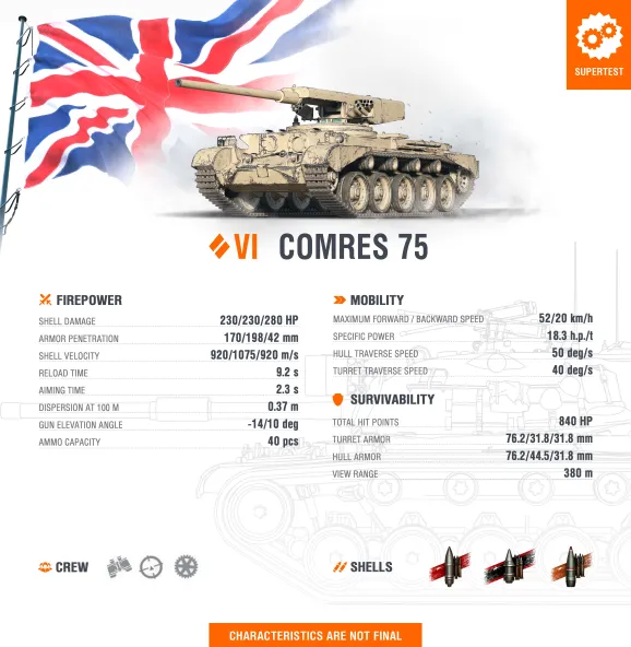 WoT Supertest: COMRES 75 - The Armored Patrol